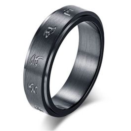 Inel antistres titanium black | Bratari-Piele.ro